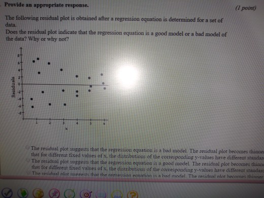Solved Provide an appropriate response. (1 point The | Chegg.com