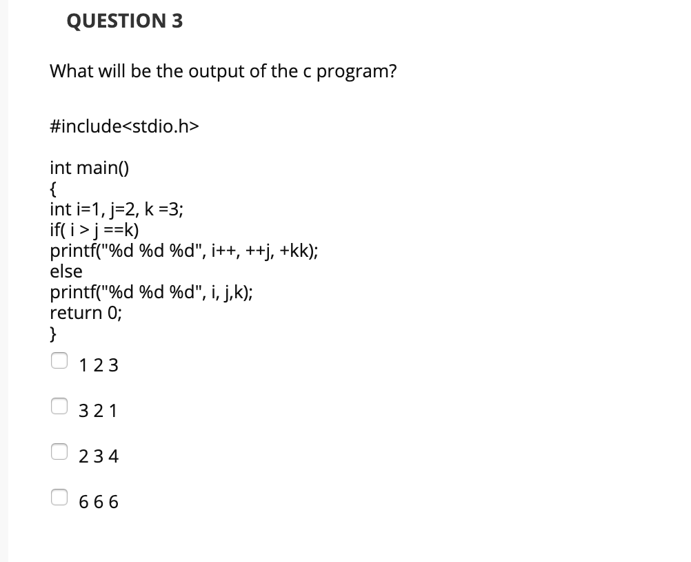 Solved QUESTION 3 What will be the output of the c program? | Chegg.com