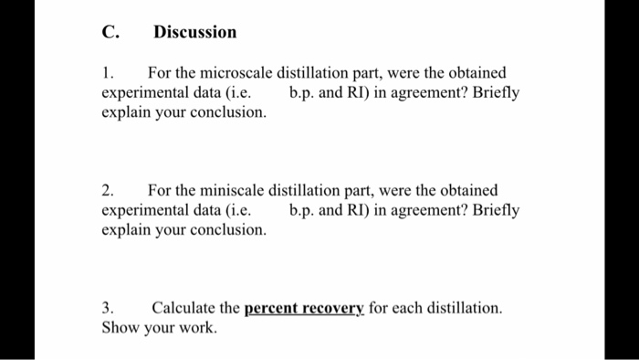 A. Microscale Simple Distillation: Unknown Liquid | Chegg.com