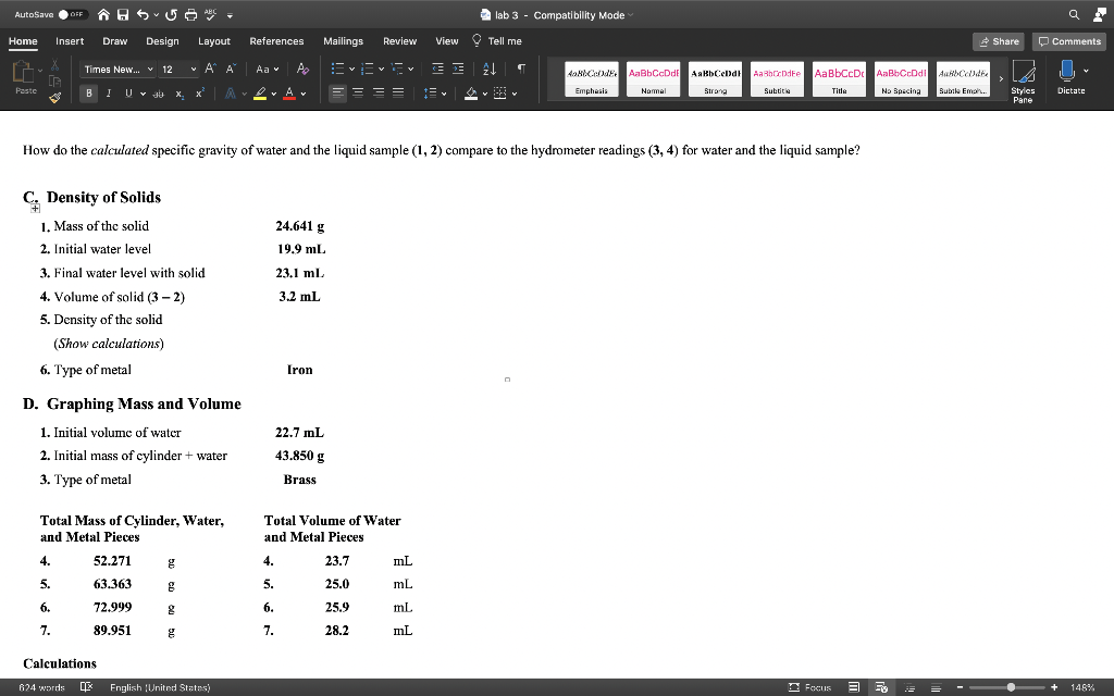 Solved AutoSave OFF DEF AU ABC lab 3 - Compatibility Mode | Chegg.com