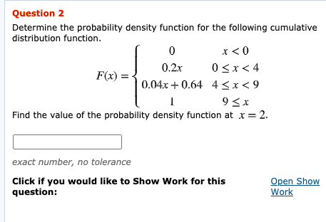 Solved Question 2 Determine the probability density function | Chegg.com