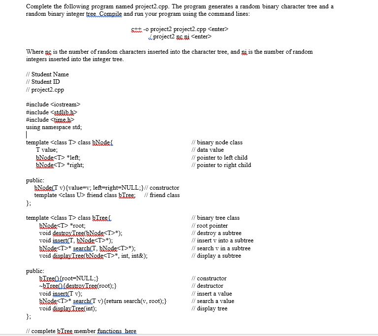 Complete the following program named project2.cpp. | Chegg.com