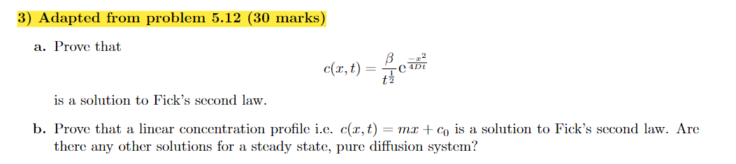 Solved Adapted from problem 5.12 (30 ﻿marks)a. ﻿Prove | Chegg.com