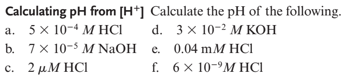 Calculating pH from [H+]Calculate the pH of the | Chegg.com