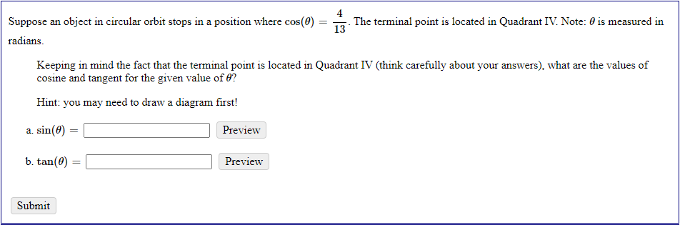 Solved 4 13 Suppose An Object In Circular Orbit Stops In A