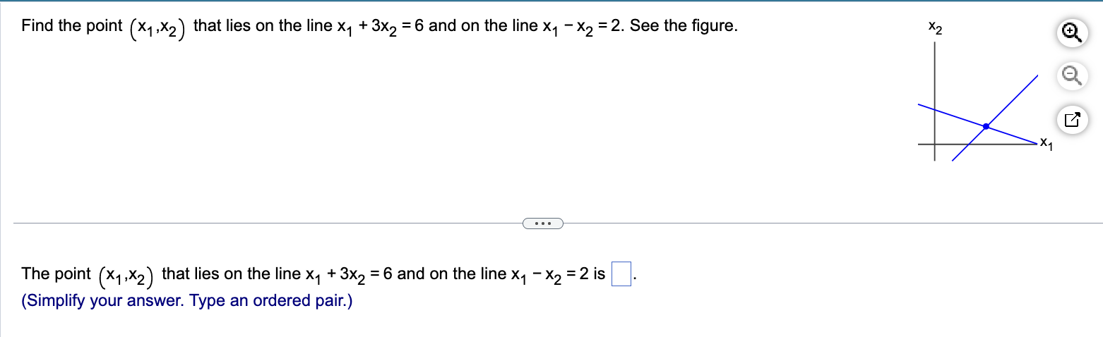 Solved Find the point (x1,x2) that lies on the line x1+3x2=6 | Chegg.com