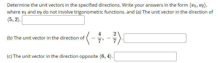 Solved Determine the unit vectors in the specified | Chegg.com