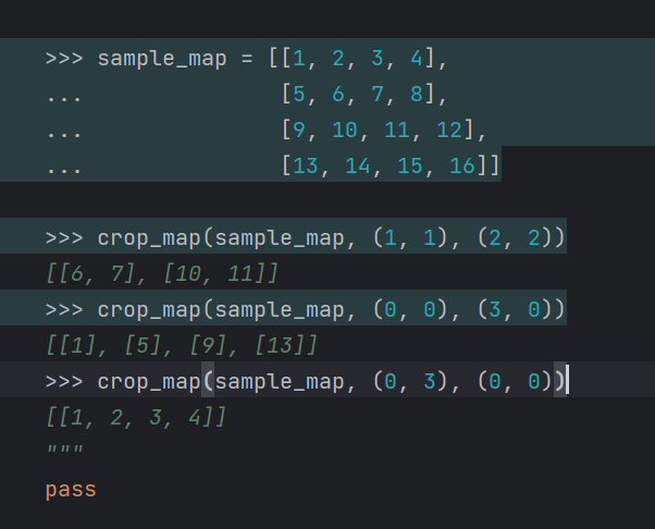 def crop_map(m: list[list[int]], corner_1: tuple[int, | Chegg.com