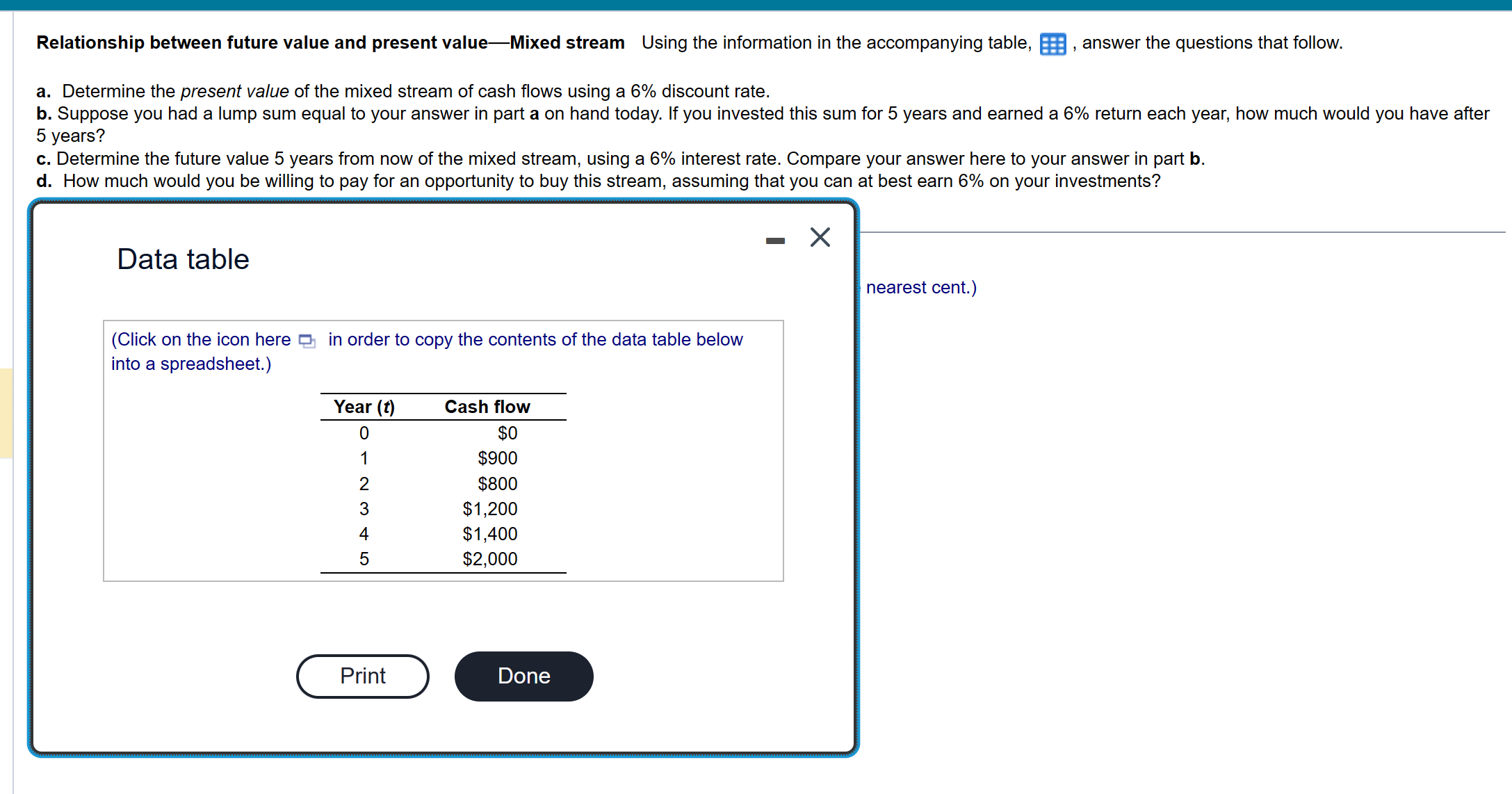 Solved A) The present value of the mixed stream of cash | Chegg.com