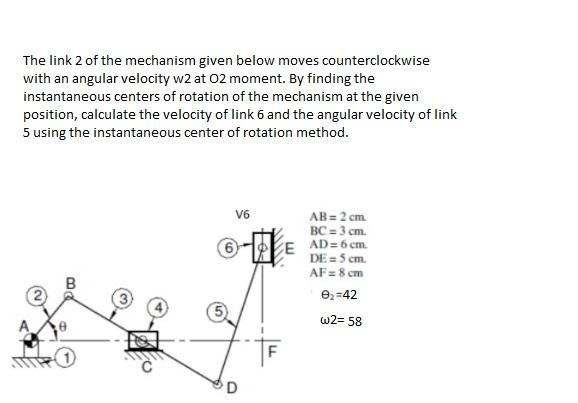 Solved The link 2 of the mechanism given below moves | Chegg.com
