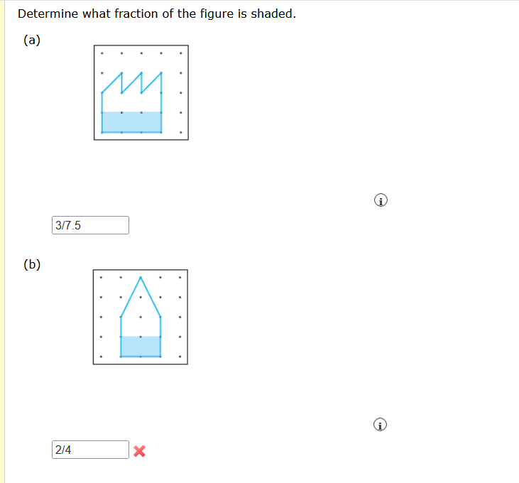 Solved Determine what fraction of the figure is shaded. (a) | Chegg.com