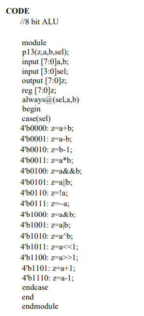 Solved Write An Hdl Code To Implement Basic Arithmetic