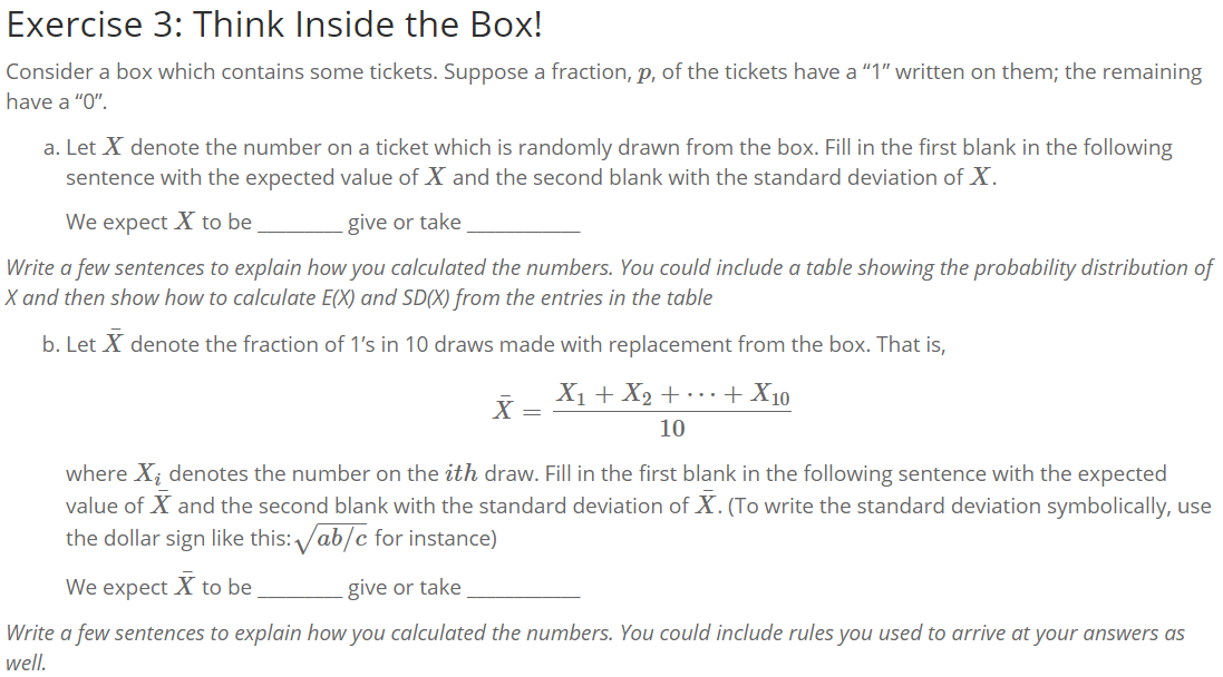 Solved Exercise 3: Think Inside the Box! Consider a box | Chegg.com