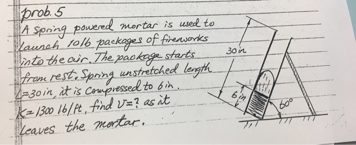 Solved A spring powered mortar is used to launch 10 lb | Chegg.com
