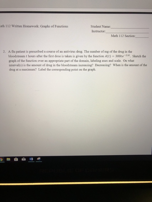 Solved ath 112 Written Homework: Graphs of Functions Student | Chegg.com