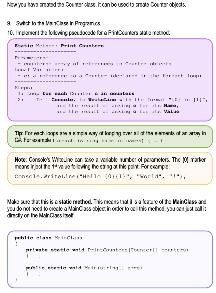 How many Counter objects were created? A total of | Chegg.com