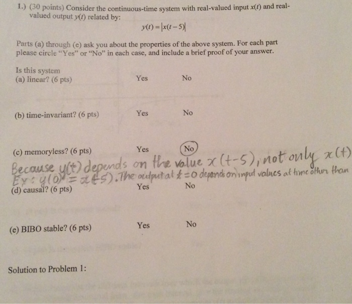 Solved Consider the continuous-time system with real-valued | Chegg.com