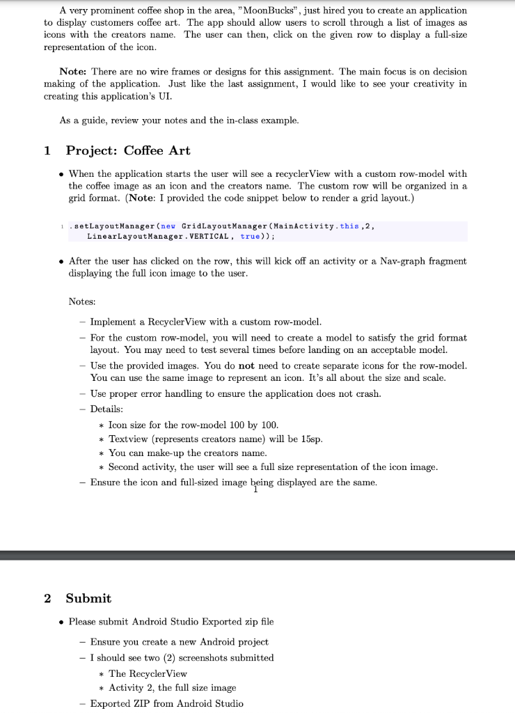 USING Android Studio Java GUI A very prominent | Chegg.com