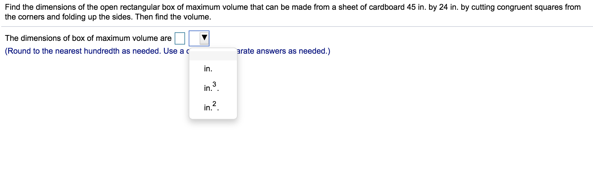 Solved Find the dimensions of the open rectangular box of | Chegg.com