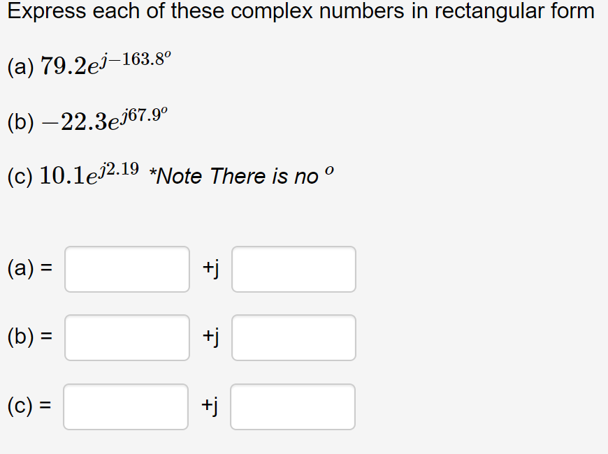 Solved Express each of these complex numbers in rectangular | Chegg.com