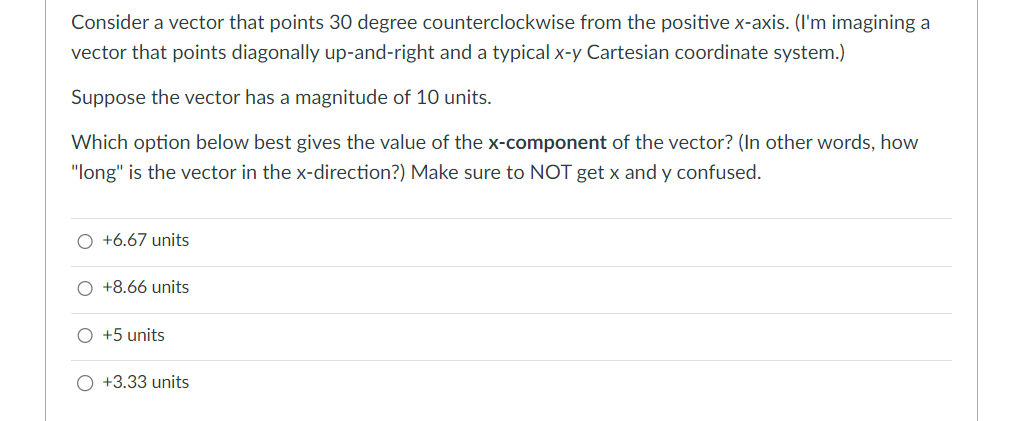 Solved Consider a vector that points 30 degree | Chegg.com
