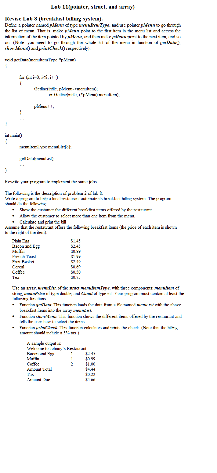 Solved C++ Write using pointers, struct, and array! Make | Chegg.com Solved C++ Write using pointers, struct, and array! Make | Chegg.com