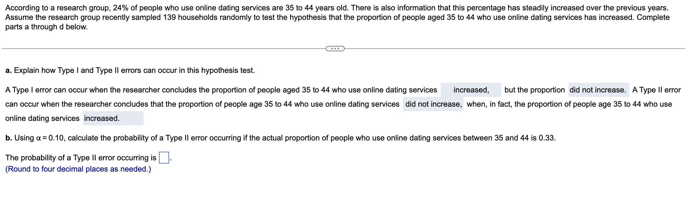Solved parts a through d below. a. Explain how Type I and | Chegg.com