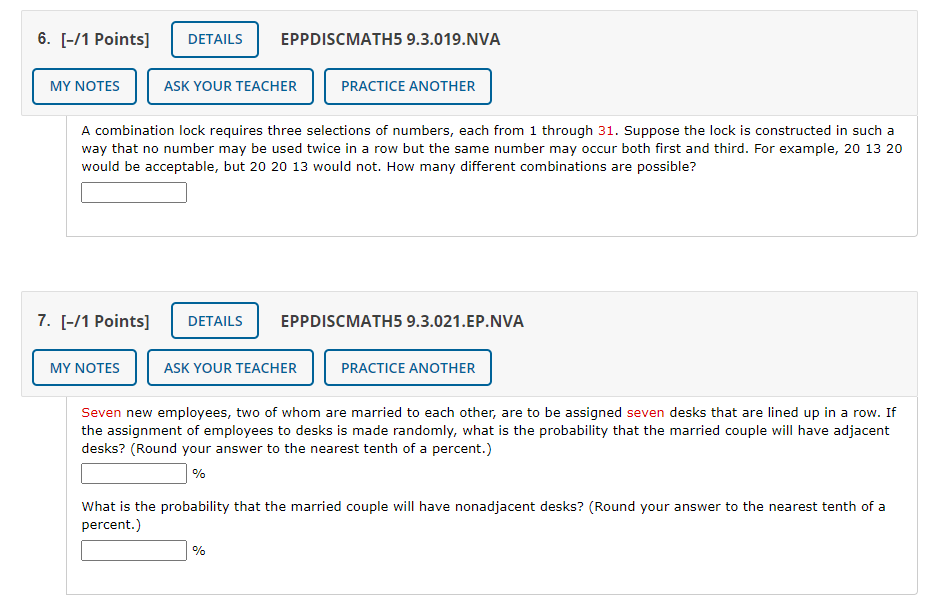 Solved 6. [-/1 Points] DETAILS EPPDISCMATH5 9.3.019.NVA MY | Chegg.com