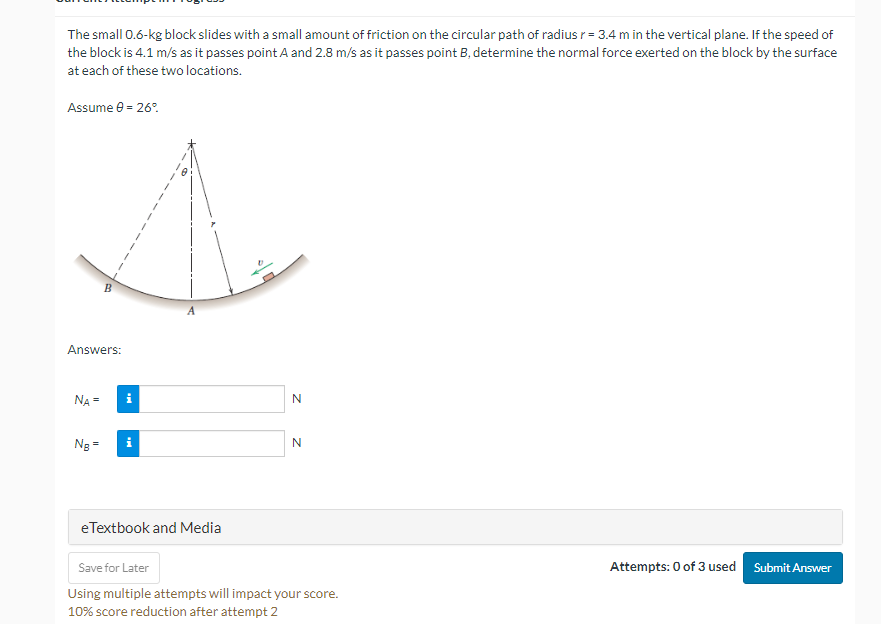 Solved The small 0.6-kg block slides with a small amount of | Chegg.com