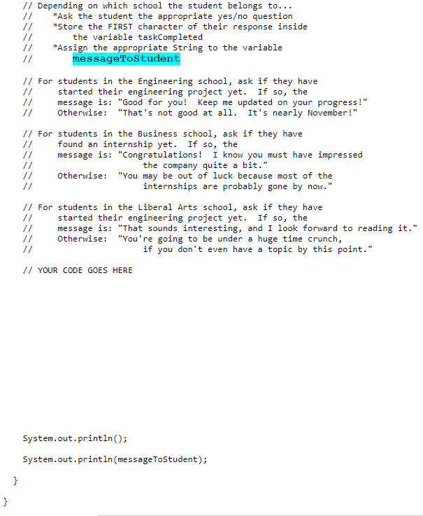 Solved Java question instruction: follow the directions in | Chegg.com