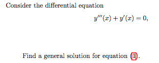 Solved Consider the differential equation y" (1) +v'() = 0, | Chegg.com