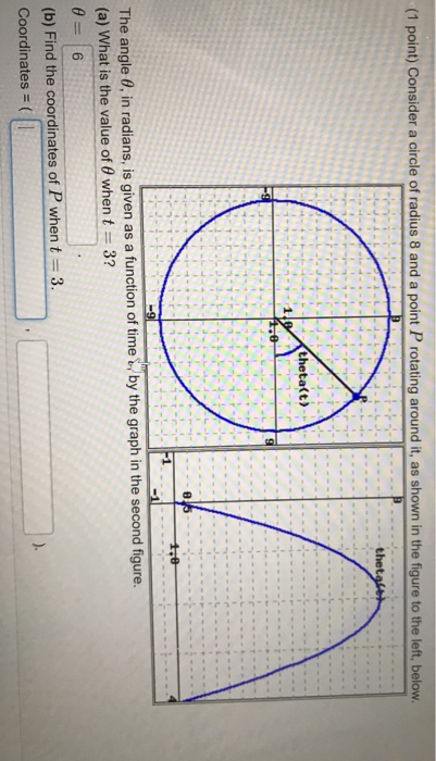 Solved (1 point) Consider a circle of radius 8 and a point P | Chegg.com
