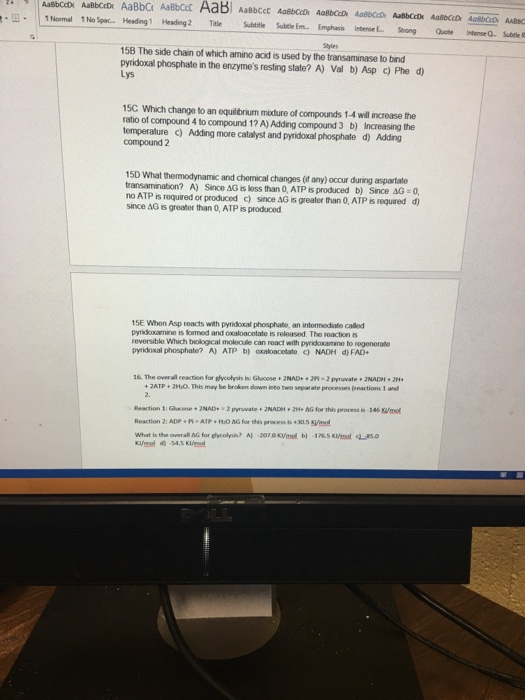 Solved Styles 15. The enzyme aspartate transaminase | Chegg.com