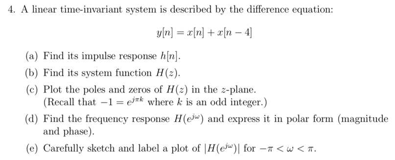 Solved A linear time-invariant system is ﻿described by ﻿the | Chegg.com