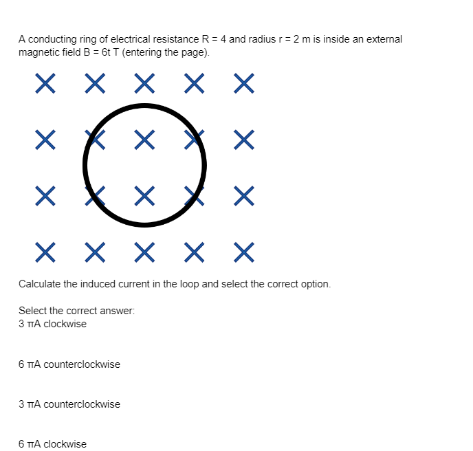 Solved A conducting ring of electrical resistance R=4 and | Chegg.com