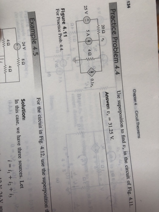 Solved Use superposition to find vx in the circuit of Fig. | Chegg.com