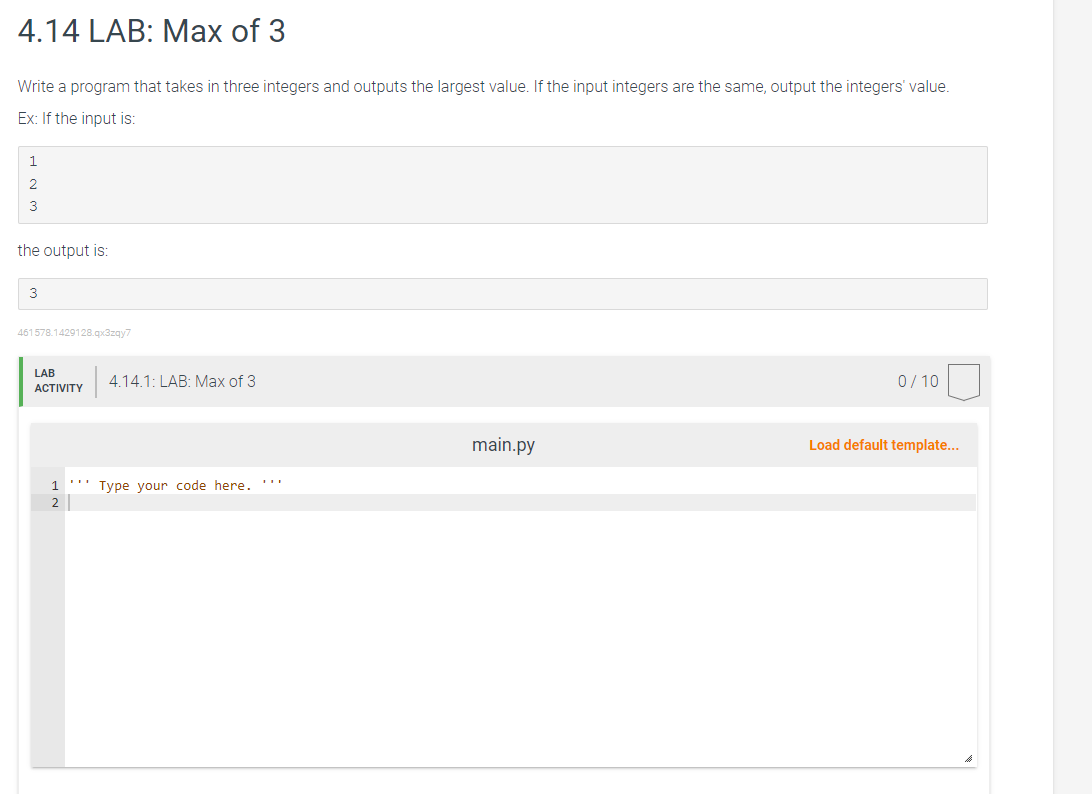 Solved Write a program that takes in three integers and | Chegg.com