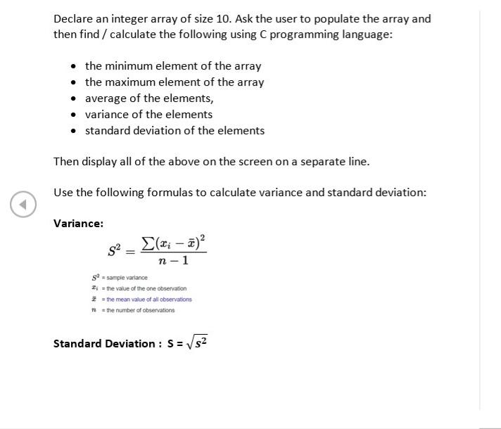Solved Declare an integer array of size 10. Ask the user to | Chegg.com
