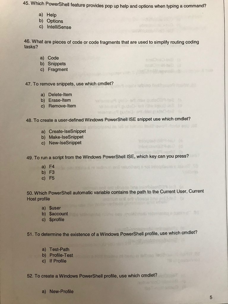 Solved 45 Which Powershell Feature Provides Pop Up Help And
