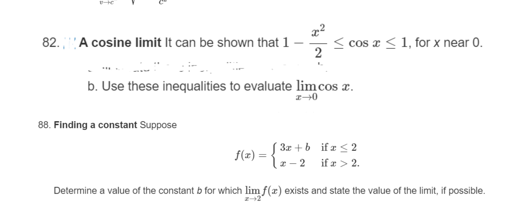 Solved v2c co 22 82. A cosine limit It can be shown that 1 | Chegg.com