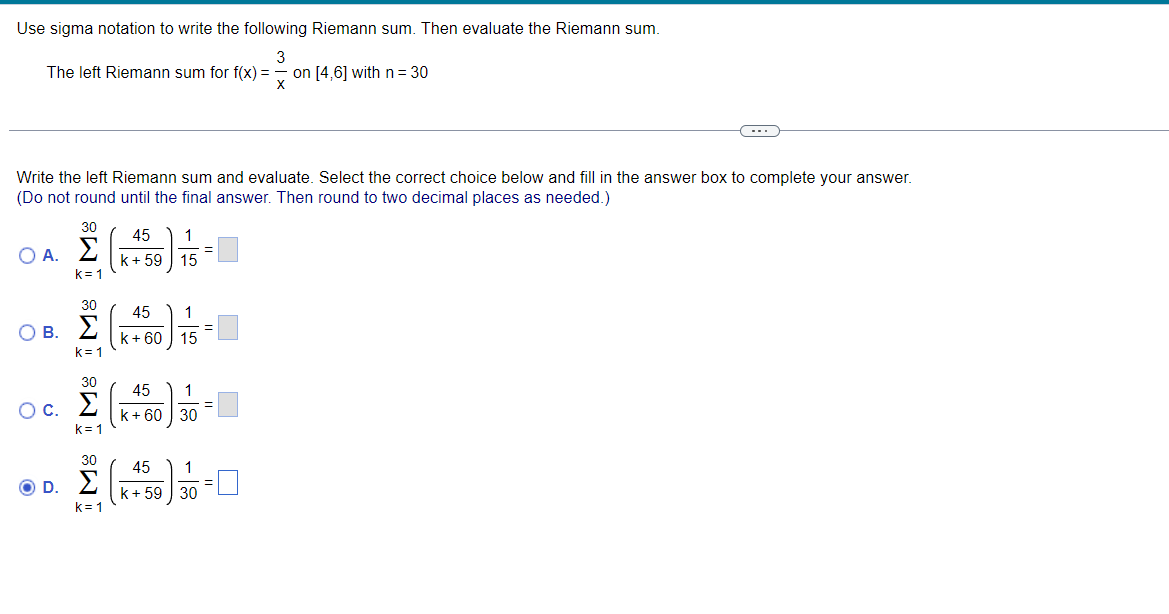 Solved Use sigma notation to write the following Riemann | Chegg.com