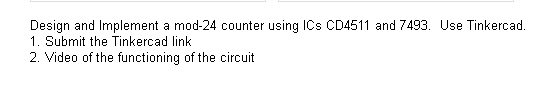 Design and Implement a mod-24 counter using ICs | Chegg.com