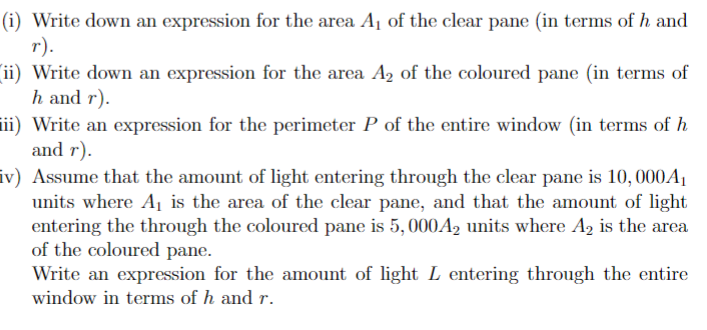 Solved (b) A stained glass window is constructed from two | Chegg.com