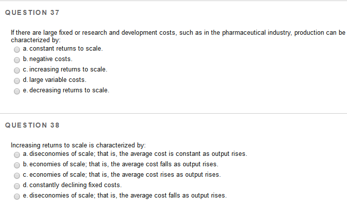 Solved QUESTION 37 If there are large fixed or research and | Chegg.com