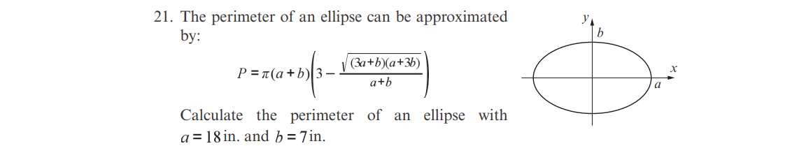 Solved The perimeter of an ellipse can be | Chegg.com
