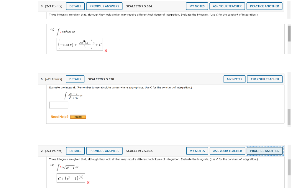 Solved 3. [2/3 Points) DETAILS PREVIOUS ANSWERS SCALCET9 | Chegg.com Solved 3. [2/3 Points) DETAILS PREVIOUS ANSWERS SCALCET9 | Chegg.com