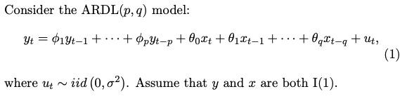 Consider the ARDL(p,q) model: | Chegg.com
