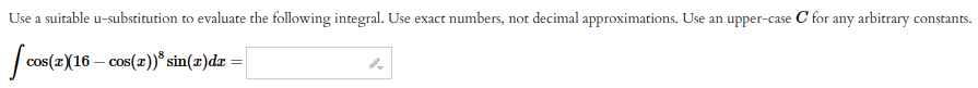 Solved Use a suitable u-substitution to evaluate the | Chegg.com