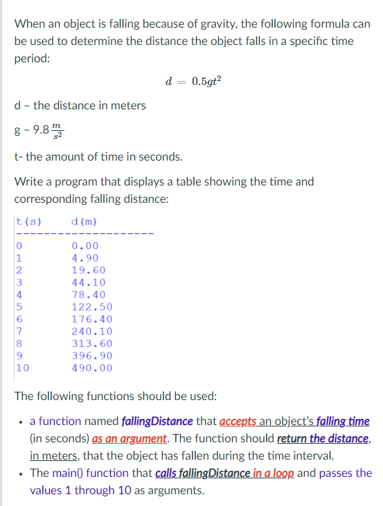 Solved When an object is falling because of gravity, the | Chegg.com