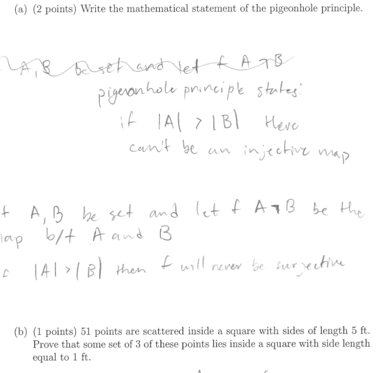 Solved (a) (2 points) Write the mathematical statement of | Chegg.com